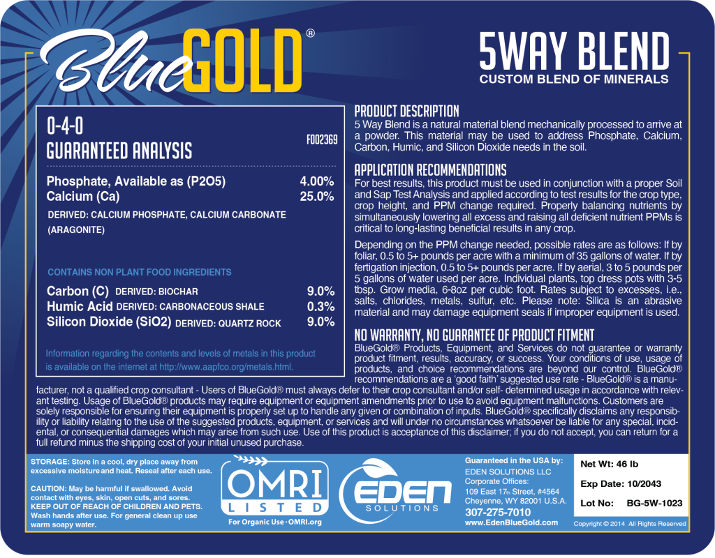 BlueGold® 5-Way Blend [Injectable Mineral] (OMRI Listed) – BlueGold® by ...